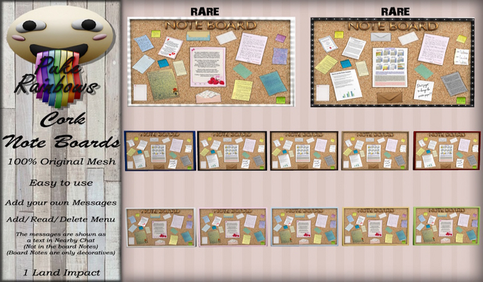 Second Life Marketplace - [PR] Cork Note Board Office - Black